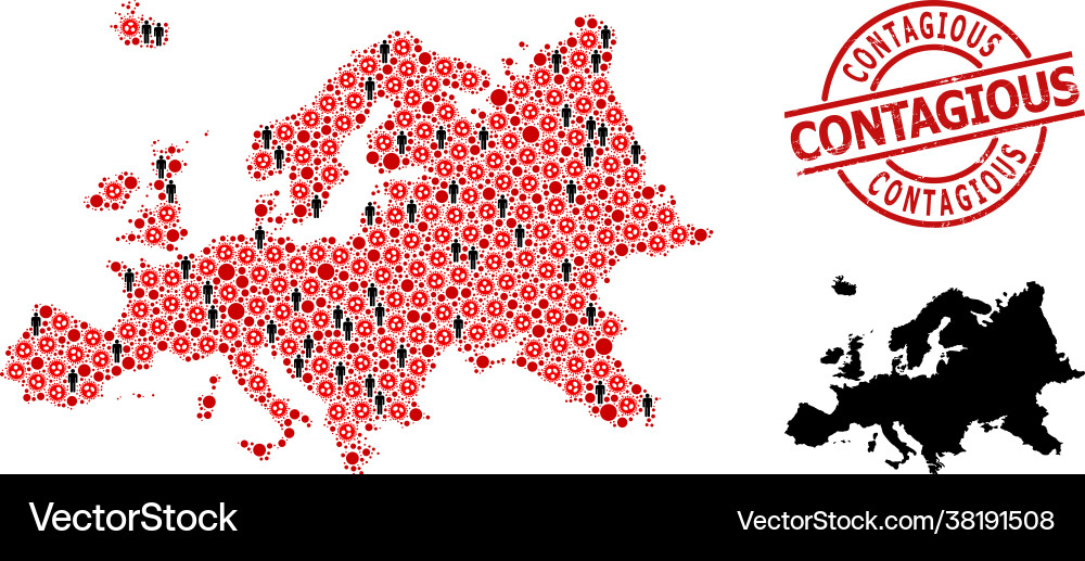 Grunge textured contagious stamp and population Vector Image