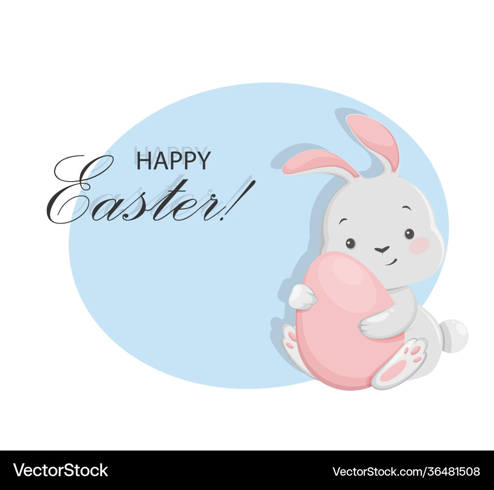 Happy easter funny bunny cartoon character Vector Image