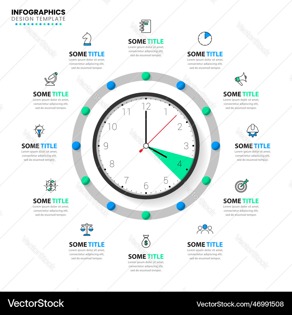 Infographic template with icons and 12 options Vector Image