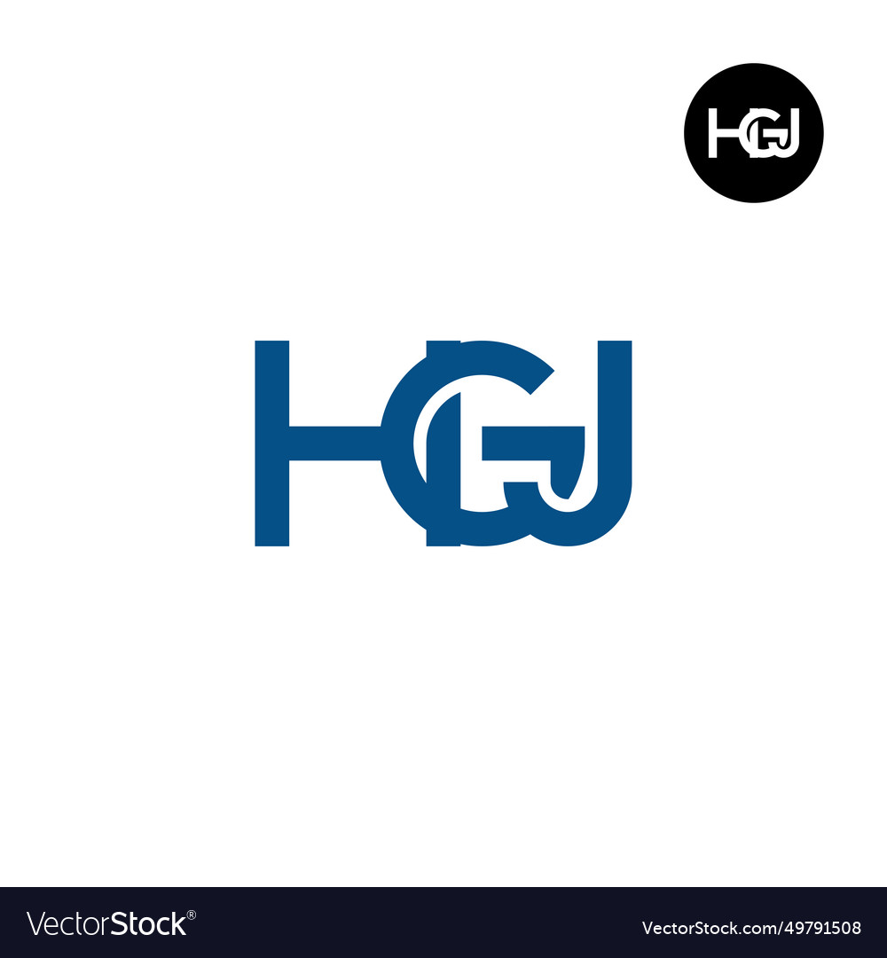 Letter hgj monogram logo design Royalty Free Vector Image