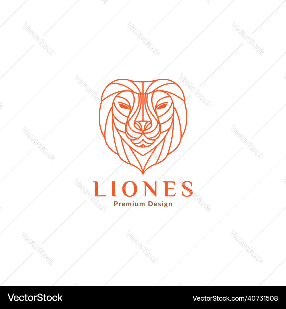 Line polygon face lioness logo design graphic Vector Image