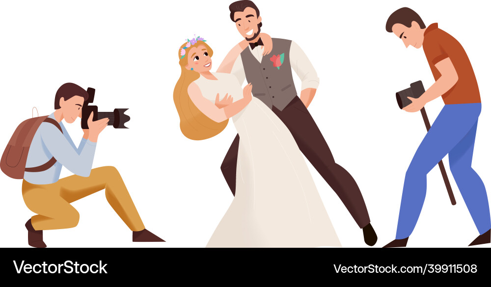 Marriage photoshoot wedding composition Royalty Free Vector