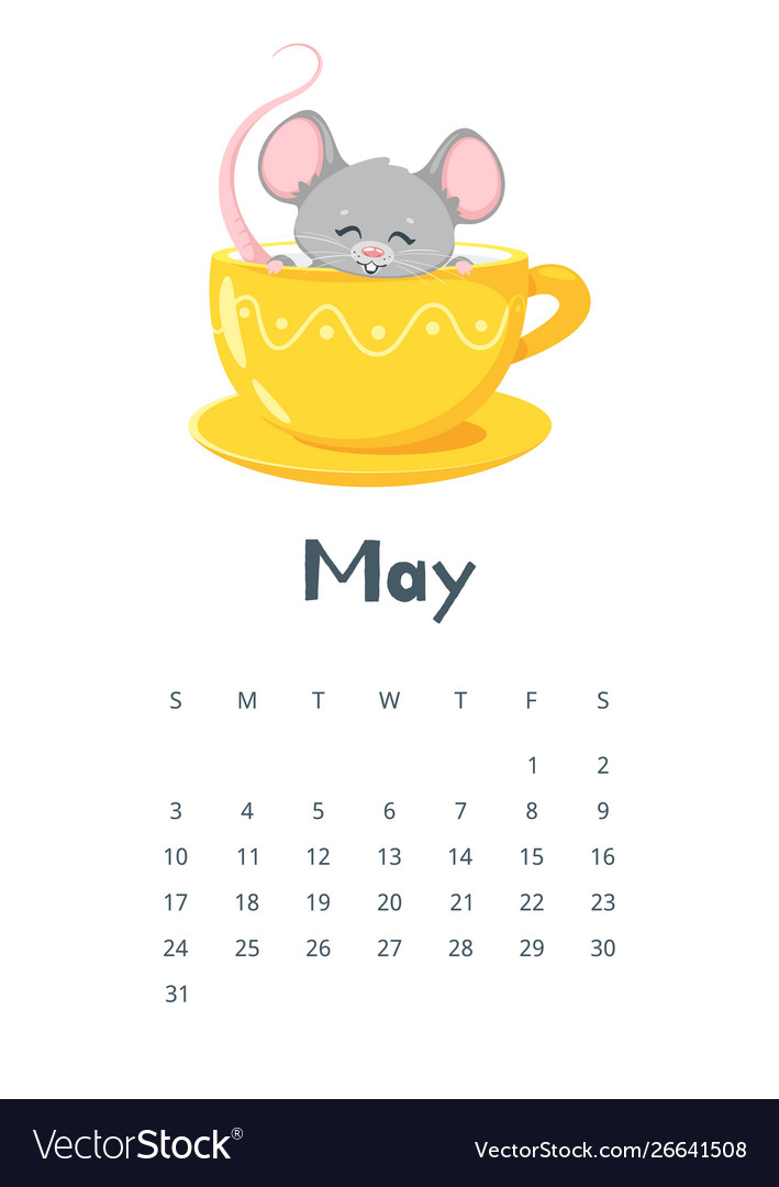 May calendar flat Royalty Free Vector Image - VectorStock