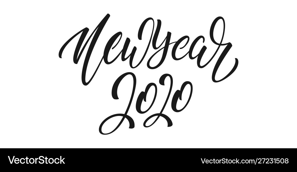 New year 2020 lettering calligraphy design Vector Image