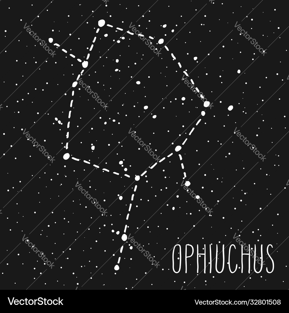 Ophiuchus zodiac sign constellation Royalty Free Vector