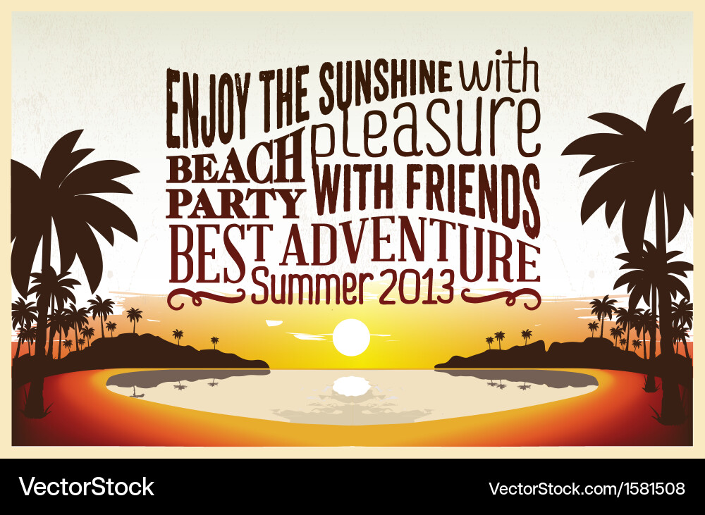 Retro vintage summer poster design with typography