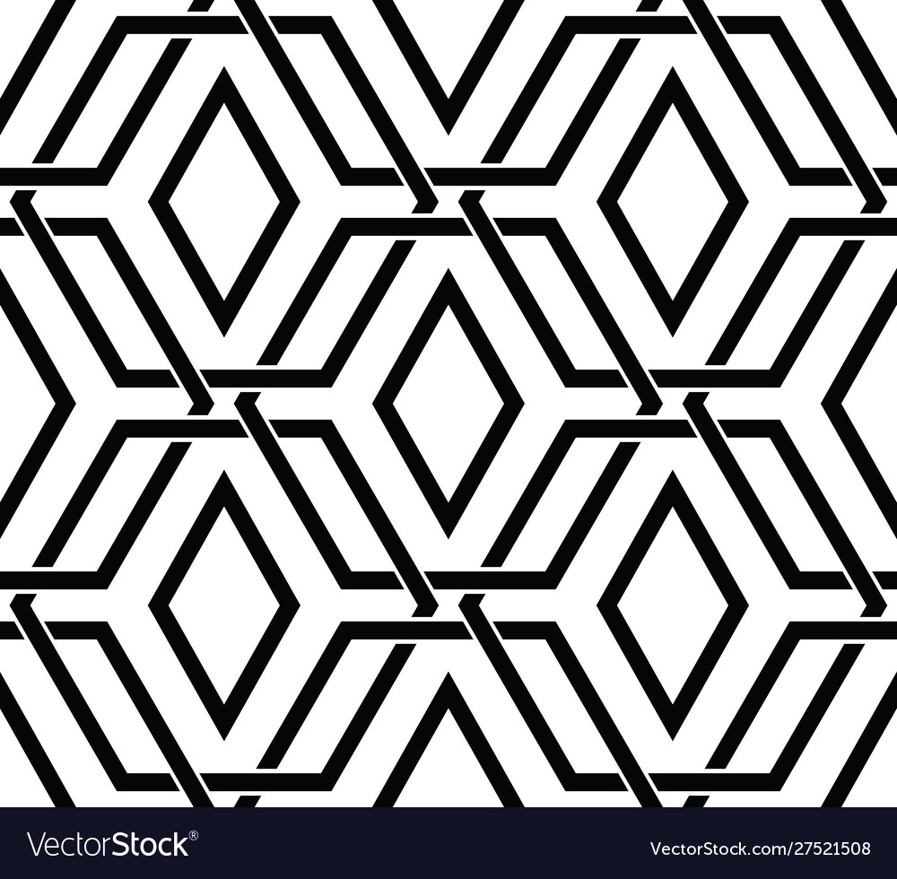 Seamless pattern with black hexagon shapes Vector Image