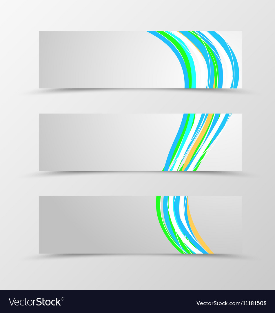 Set of header banner dynamic design Royalty Free Vector