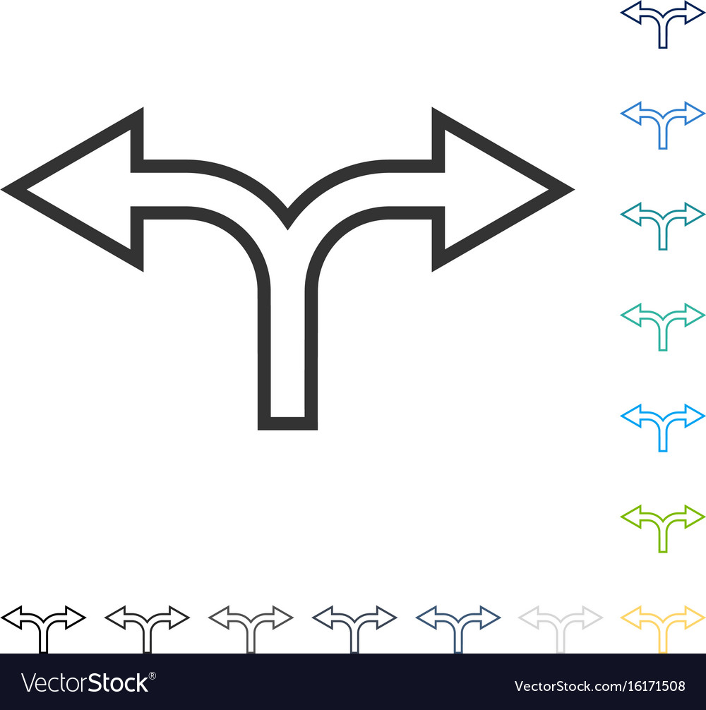Split arrow left right icon Royalty Free Vector Image