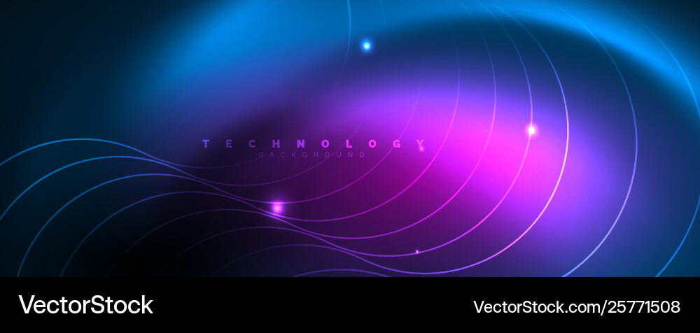 Trendy neon blue abstract design with waves Vector Image