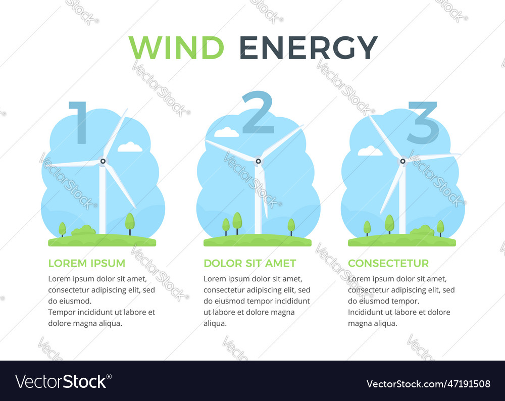 Wind energy - infographic template Royalty Free Vector Image