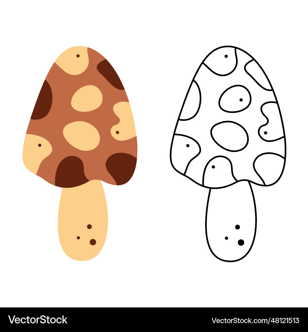 A small set with an abstract morel mushroom Vector Image