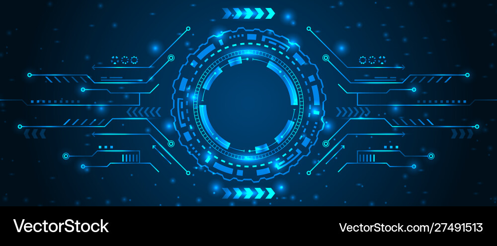 Abstract futuristic board with hud light Vector Image