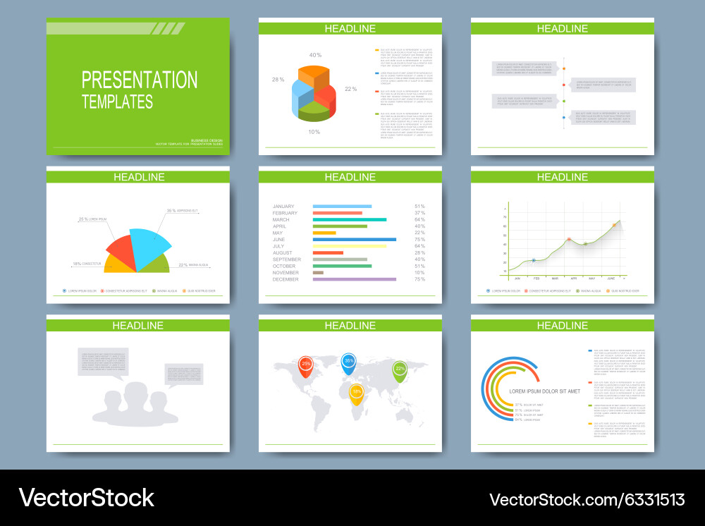 Big set of templates for presentation Royalty Free Vector