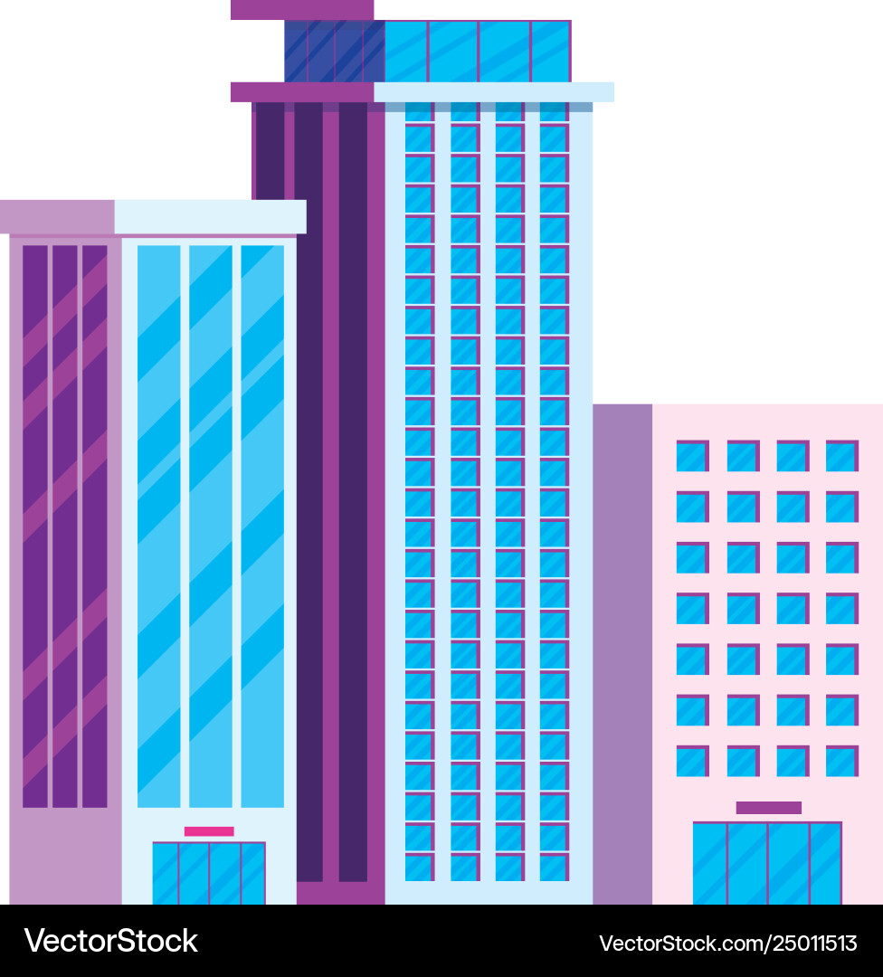 Buildings metropolis cityscape scene Royalty Free Vector