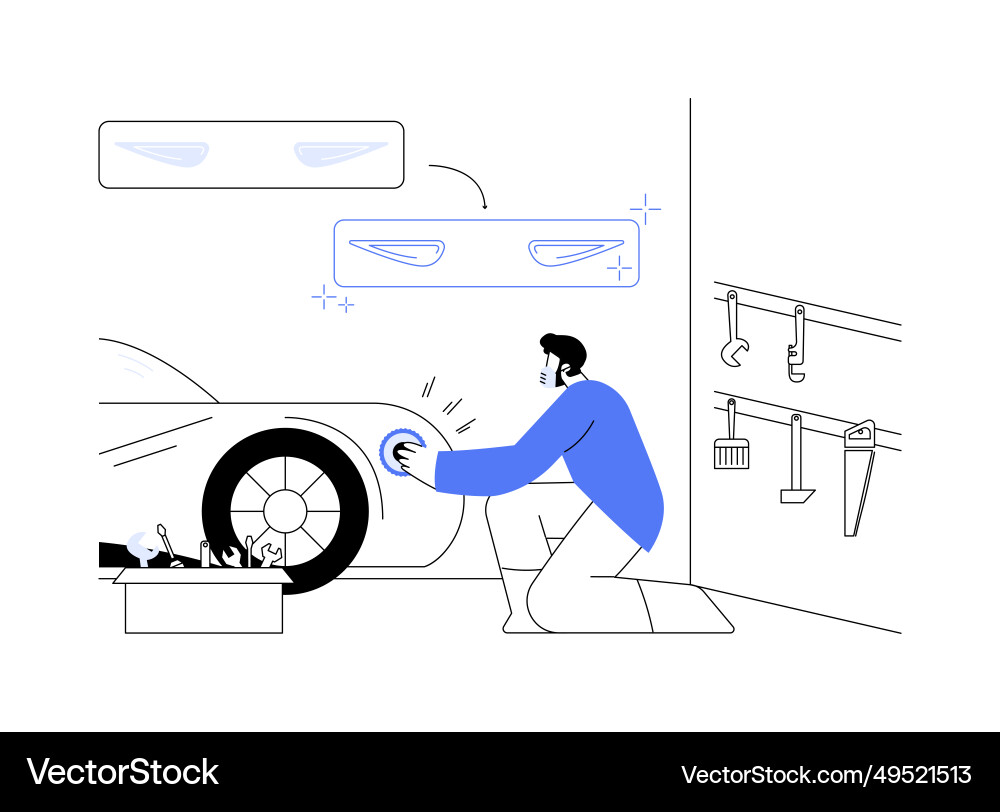 Car-detailing specialist abstract concept Vector Image