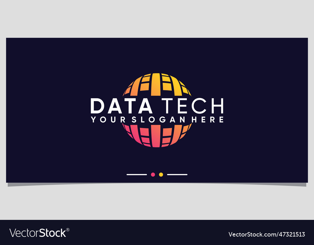 Creative planet data technology logo design Vector Image
