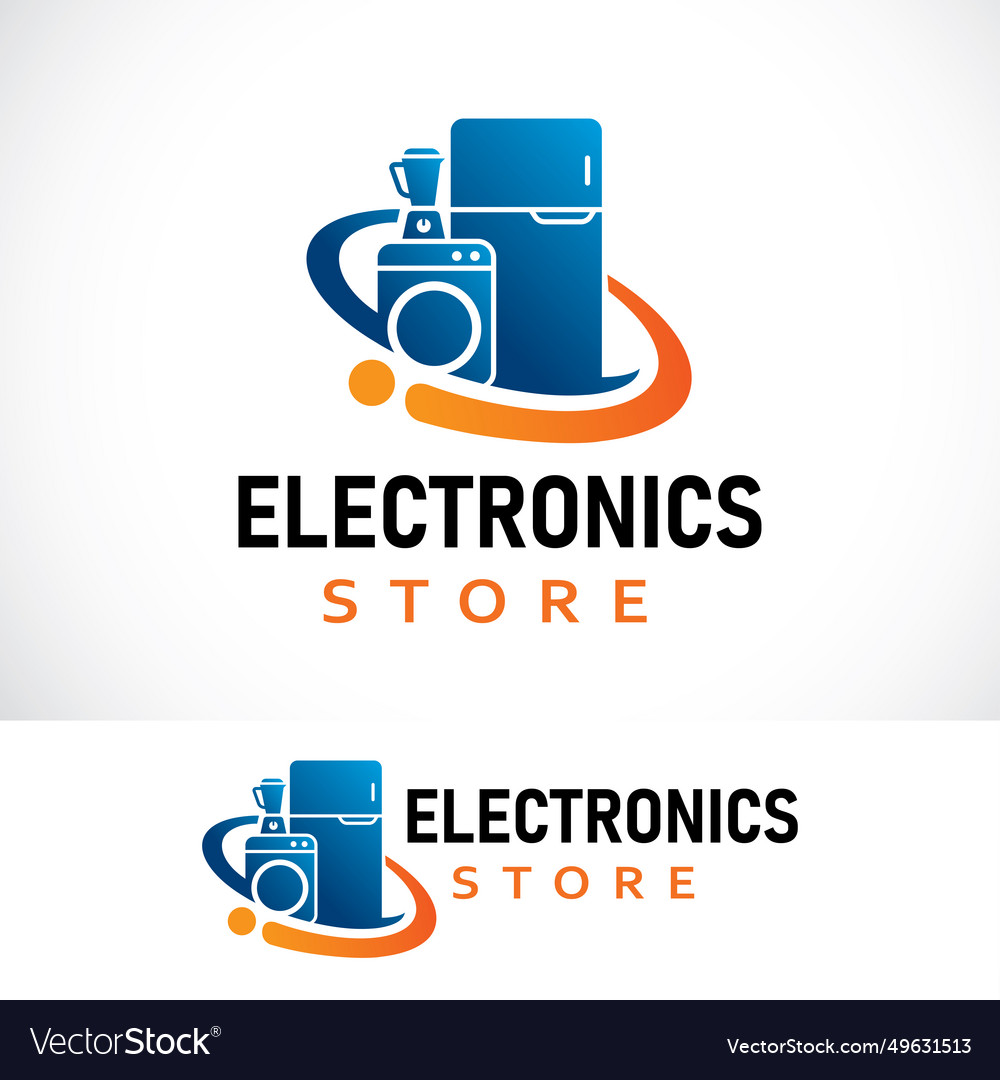 Electronics store logo design template Royalty Free Vector