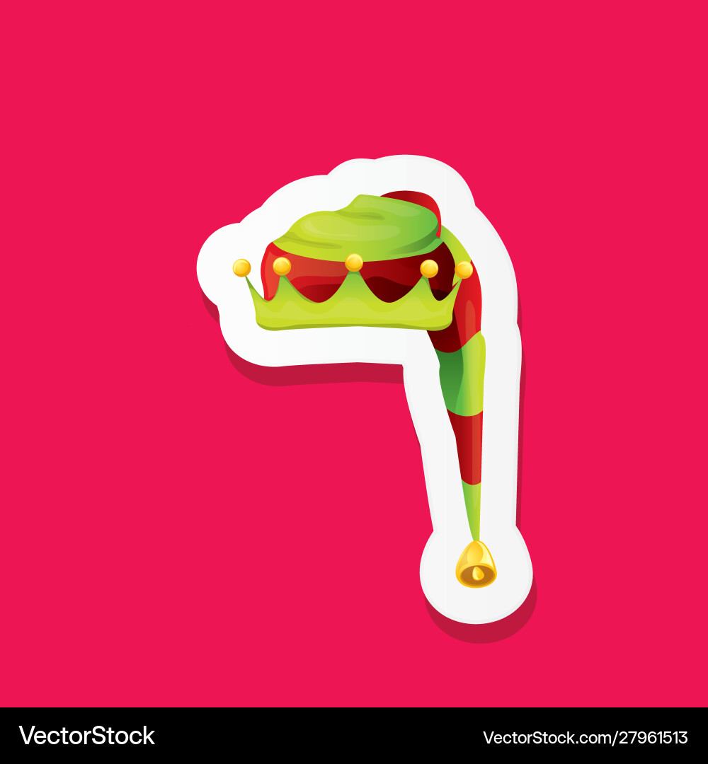 Funky cartoon cute christmas elf hat Royalty Free Vector