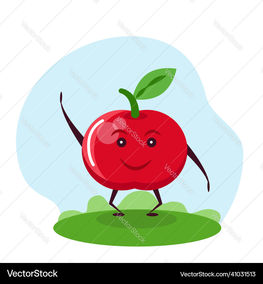 Funny apple character in cartoon style Royalty Free Vector