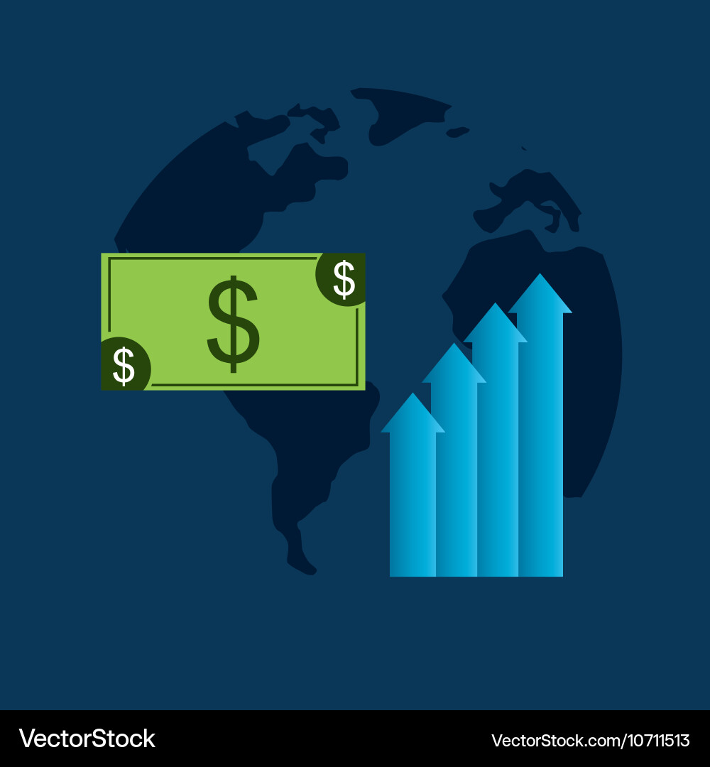 Global economy planet concept Royalty Free Vector Image