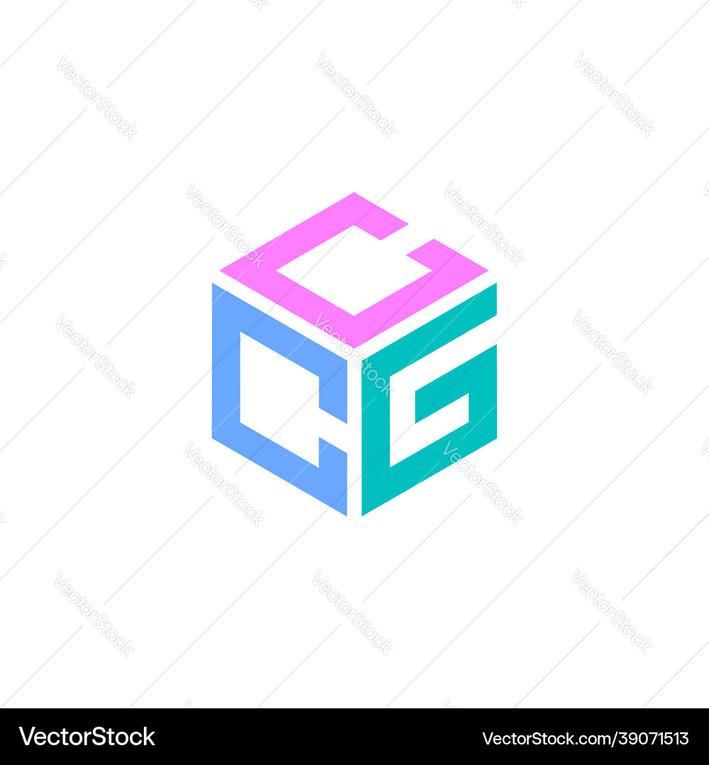 Hexagon logo with the letters ccg design Vector Image