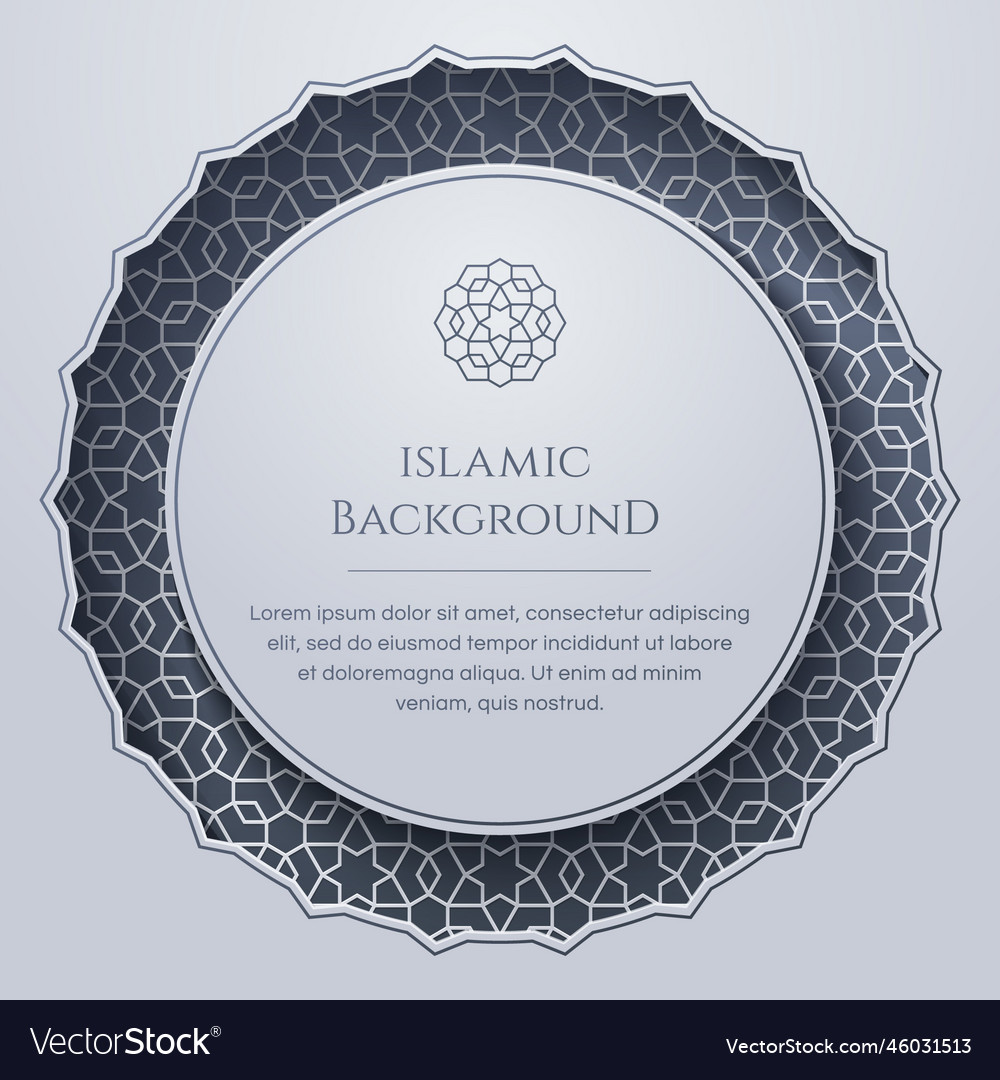 Islamic arabic arabesque pattern frame background Vector Image