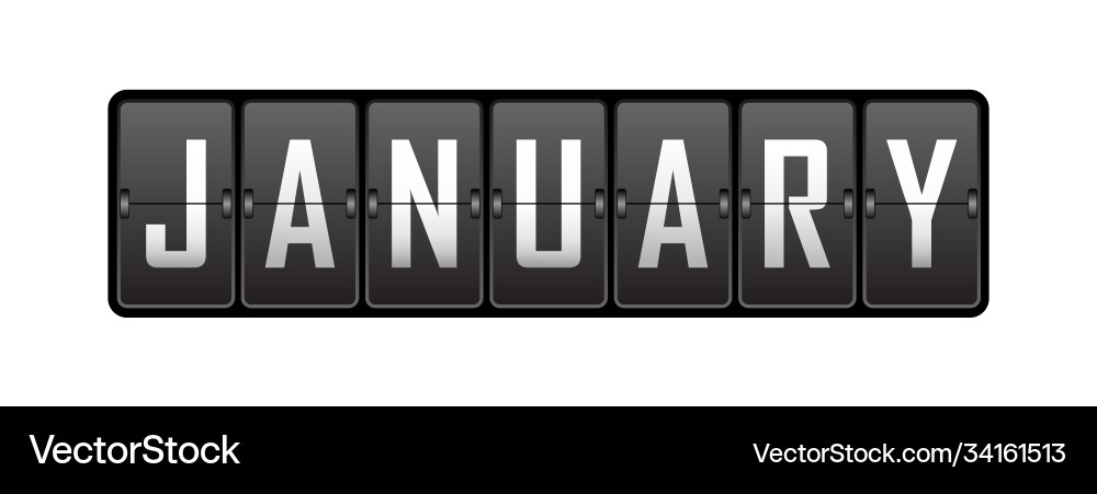 January name month on cells Royalty Free Vector Image