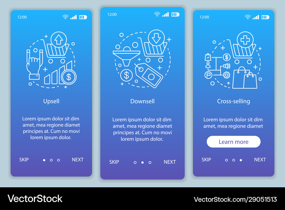 Marketing onboarding mobile app page screen Vector Image