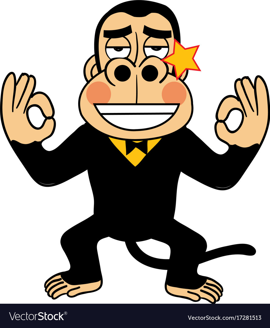 Monkey action gorilla Royalty Free Vector Image