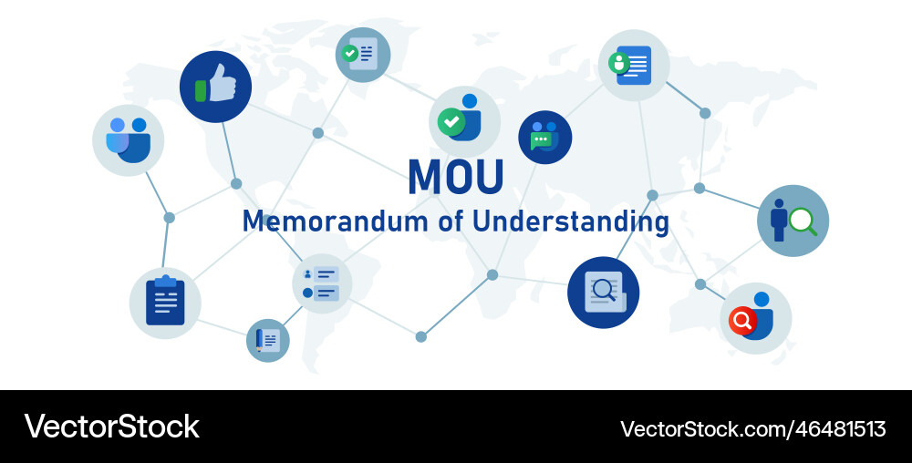 Mou memorandum of understanding contract Vector Image