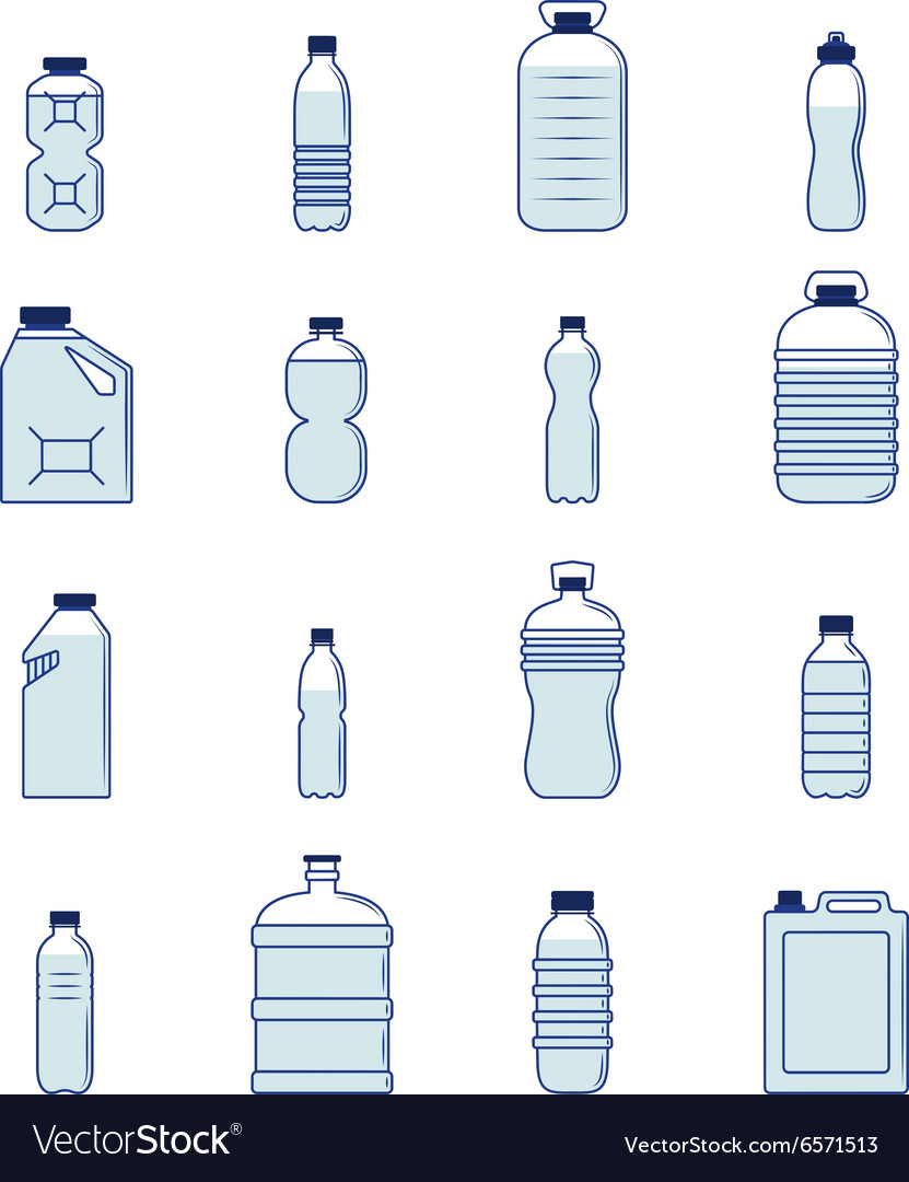 Plastic bottle set Royalty Free Vector Image - VectorStock