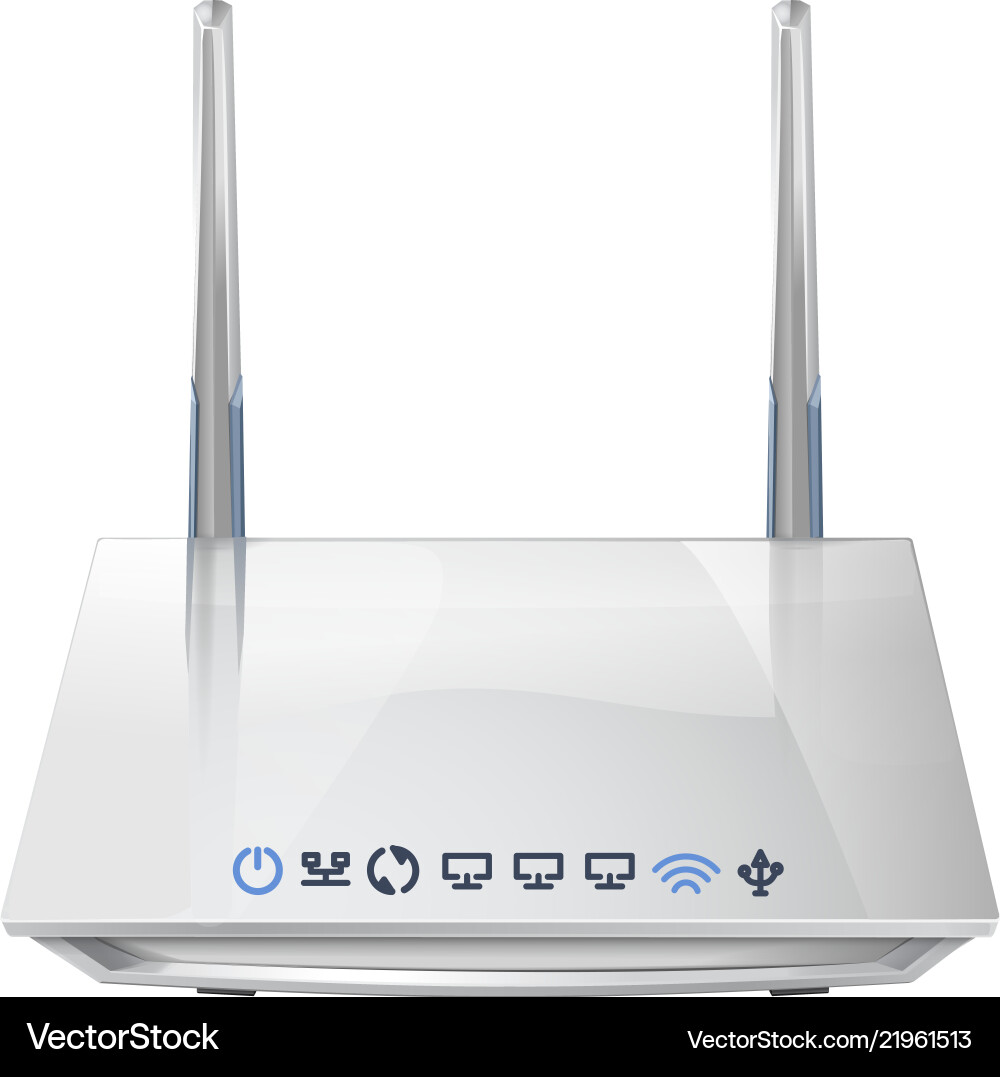 Realistic 3d wireless router isolated Royalty Free Vector