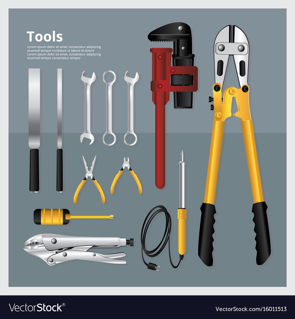 Set of tools collection Royalty Free Vector Image