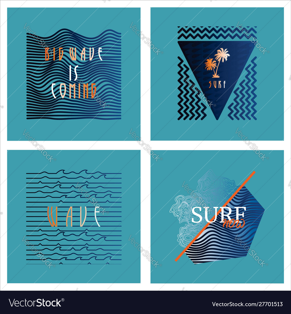 Set surf Royalty Free Vector Image - VectorStock