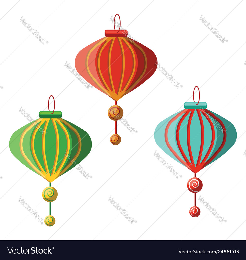 Traditional chinese lanterns for chinese new year Vector Image