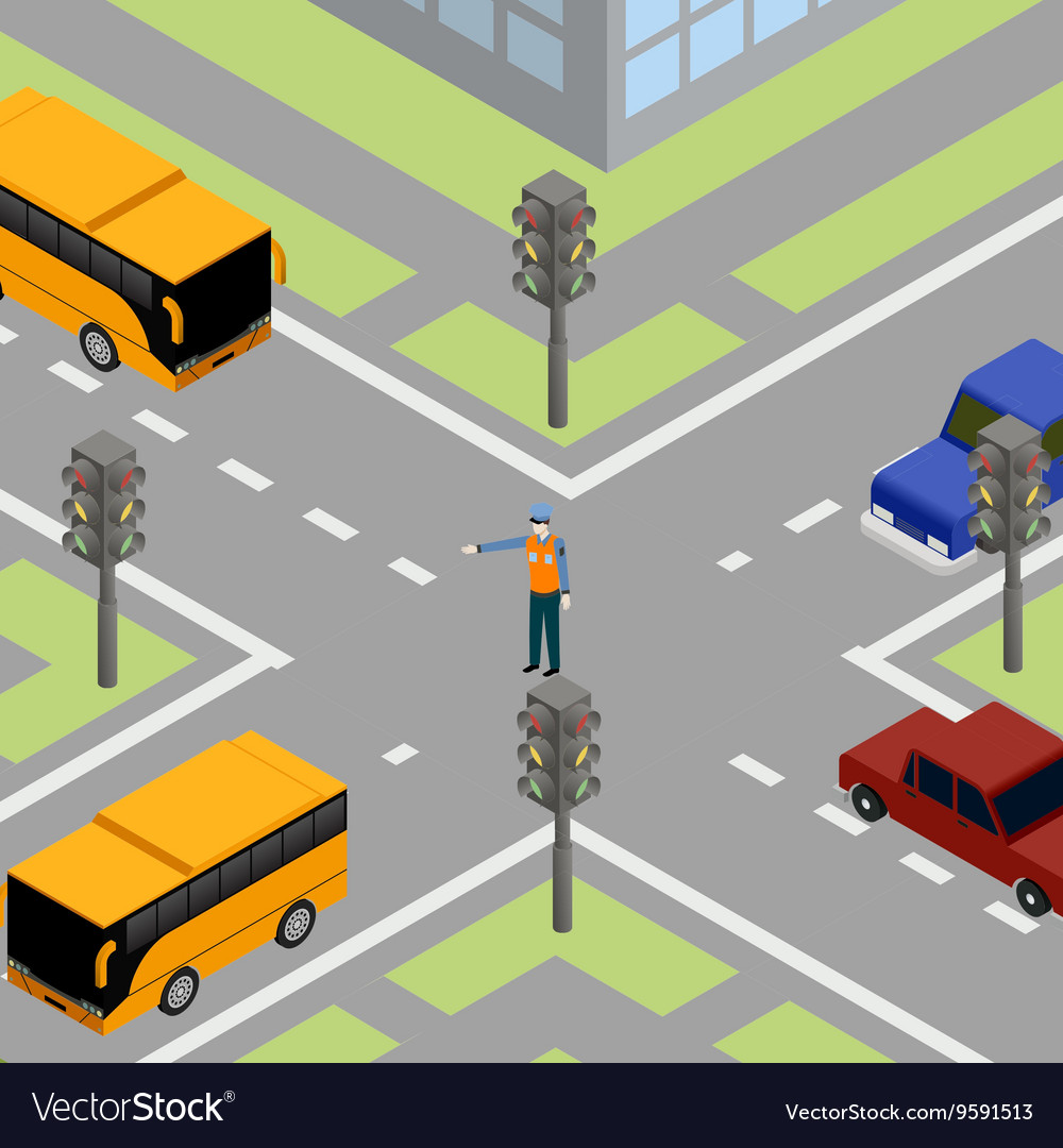 Traffic road controller Royalty Free Vector Image