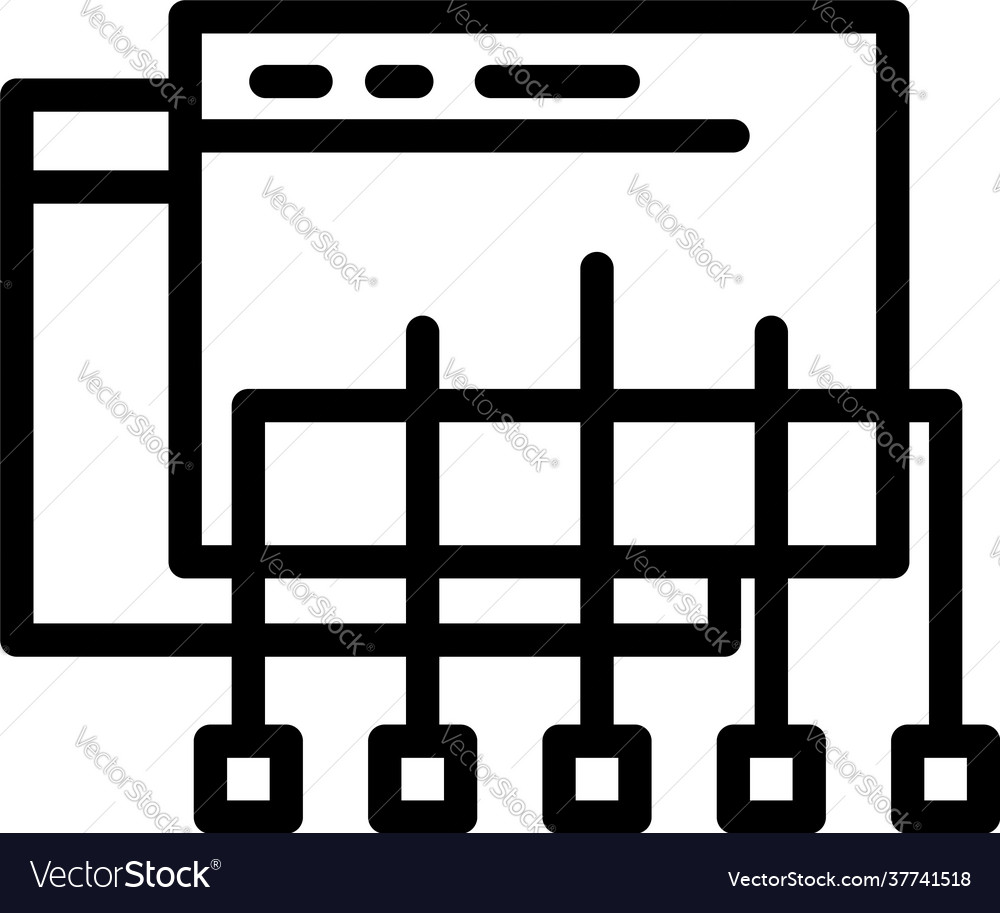 Api web scheme icon outline style Royalty Free Vector Image