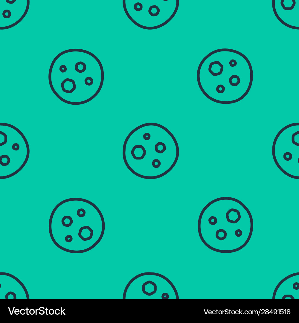 Blue line cookie or biscuit with chocolate icon Vector Image