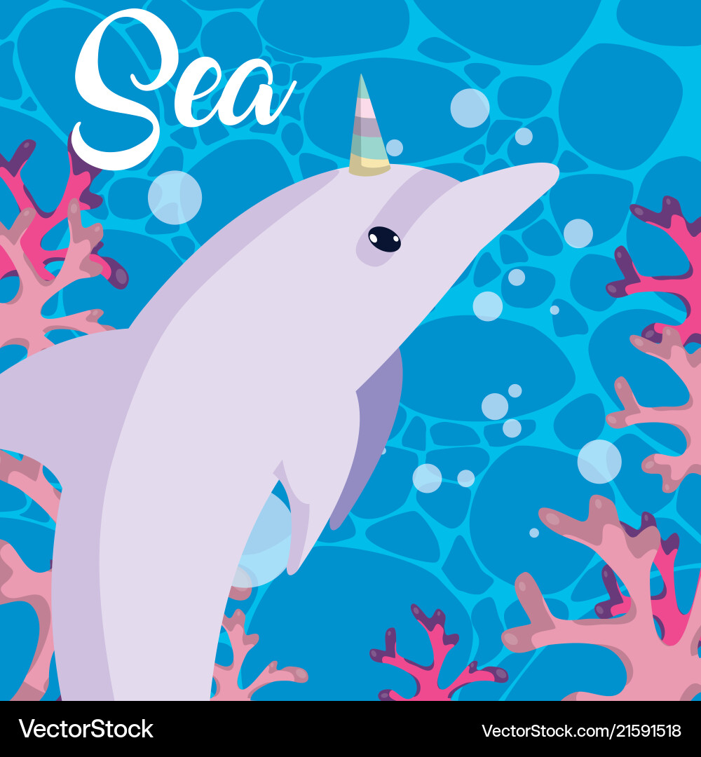 Cute sea cartoons Royalty Free Vector Image - VectorStock