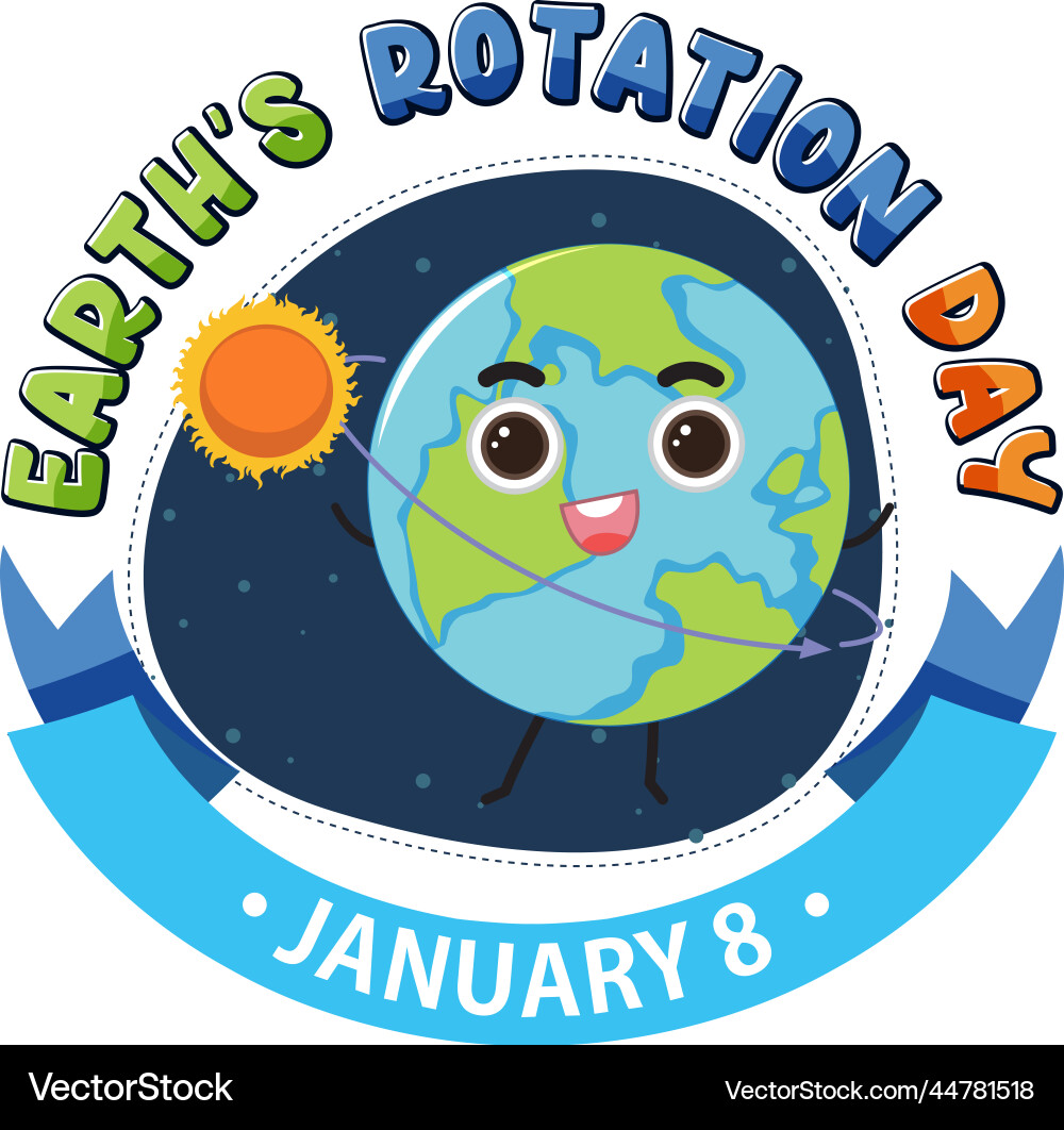 Earth rotation day banner design Royalty Free Vector Image