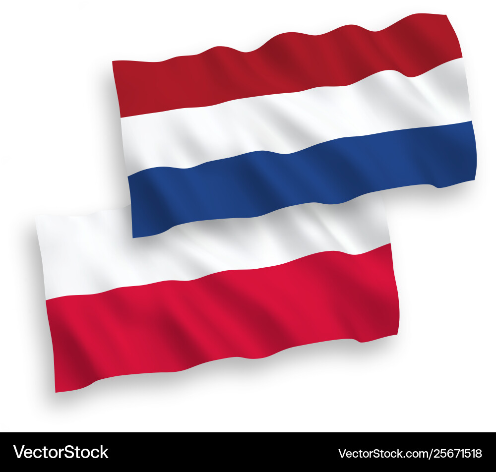 Flags netherlands and poland on a white Royalty Free Vector