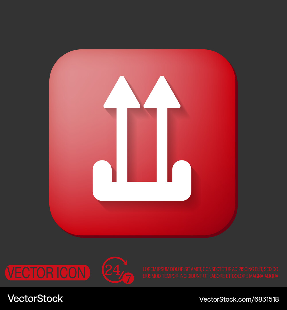 Fragile symbol arrow up logistic icon Royalty Free Vector