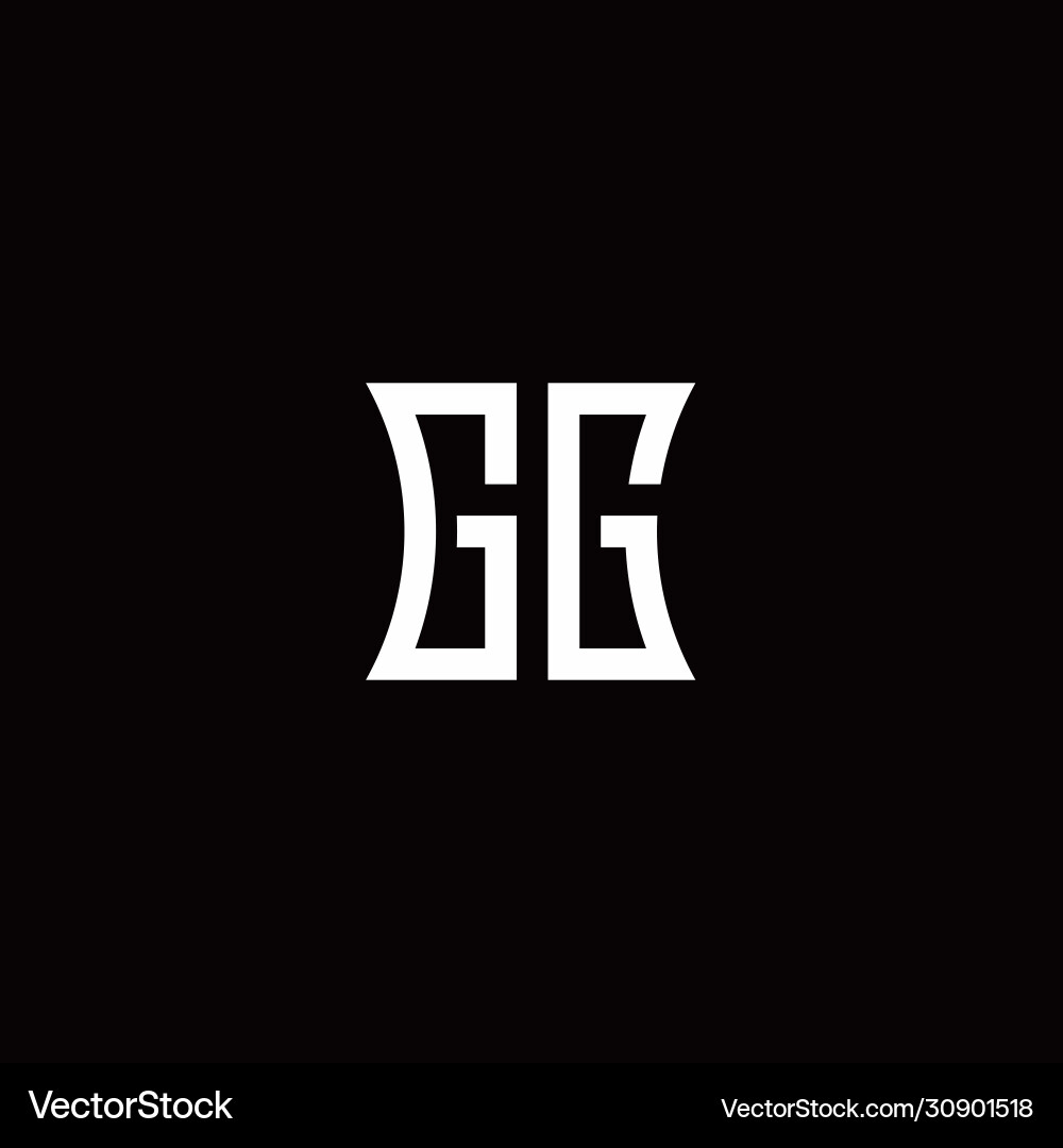 Gg monogram logo letter with curved side style Vector Image