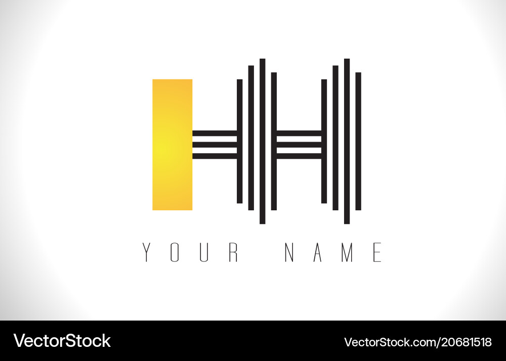 Hh black lines letter logo creative line letters Vector Image