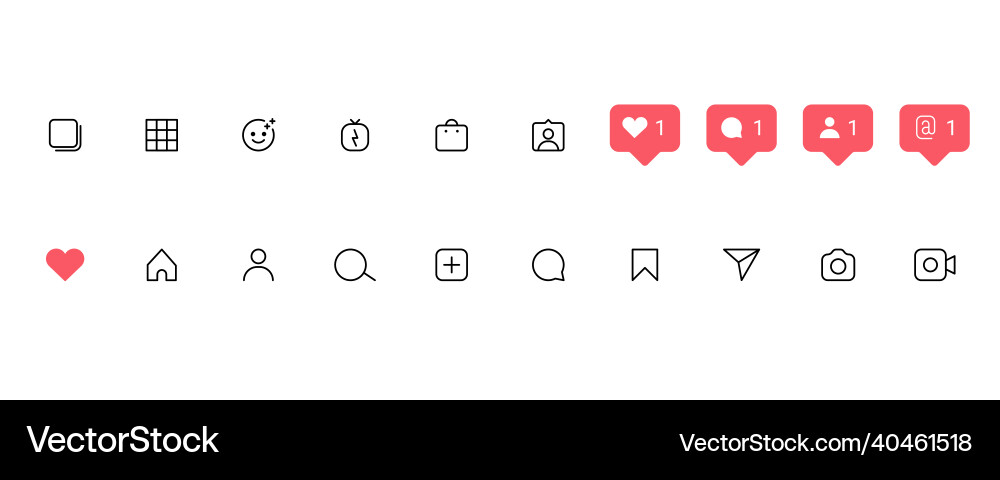 Internet social media icons Royalty Free Vector Image