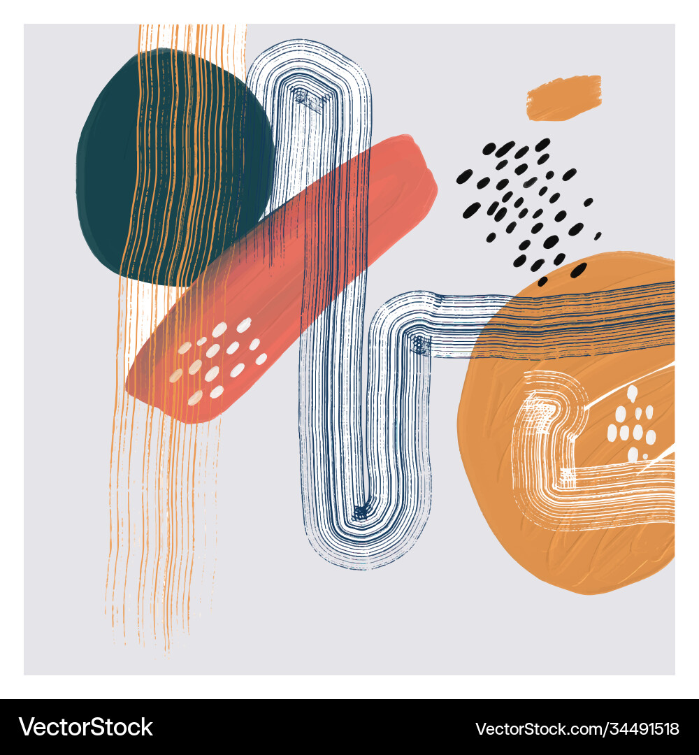 Minimalist hand paint abstract art Royalty Free Vector Image