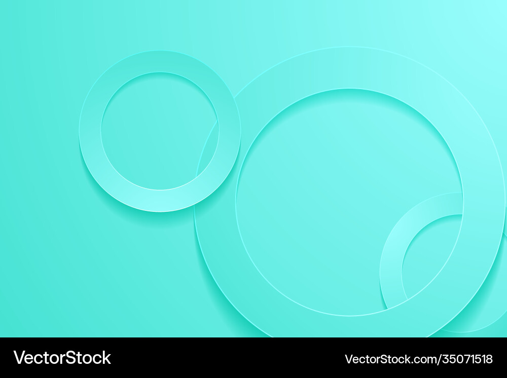 Modern turquoise backgrounds 3d circle papercut Vector Image