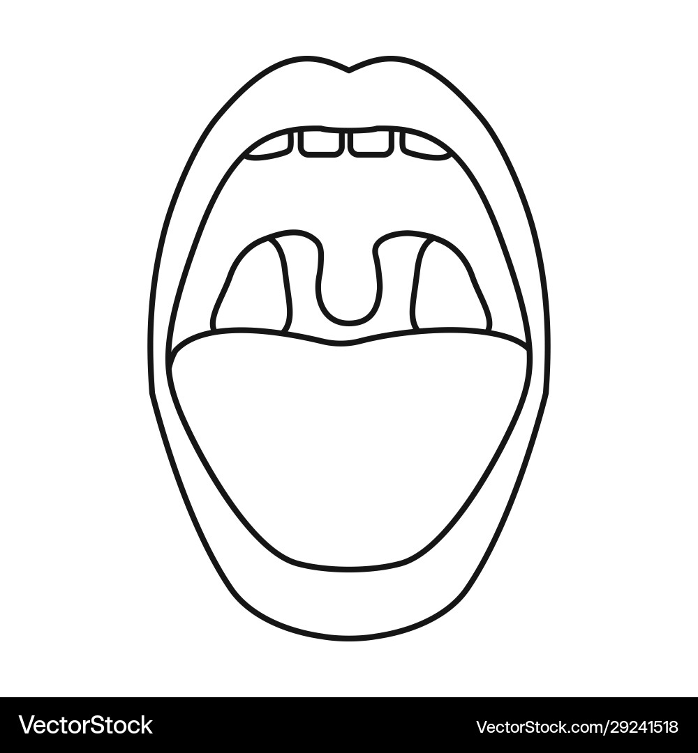 Mouth iconoutlineline icon Royalty Free Vector Image
