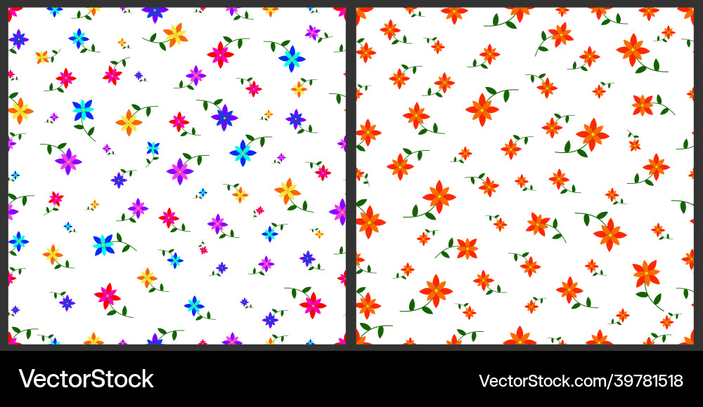Random placement of flowers Royalty Free Vector Image